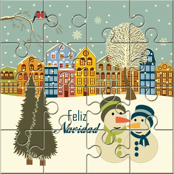 Puzzle Navidad con la frase "Feliz Navidad" en lata